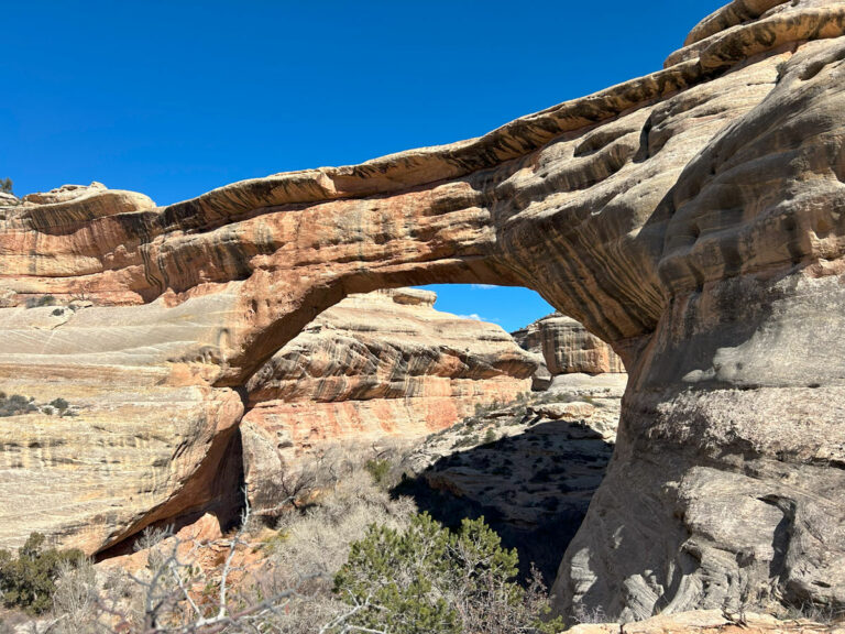 Hike through three enormous Natural Bridges Loop in southern Utah ...